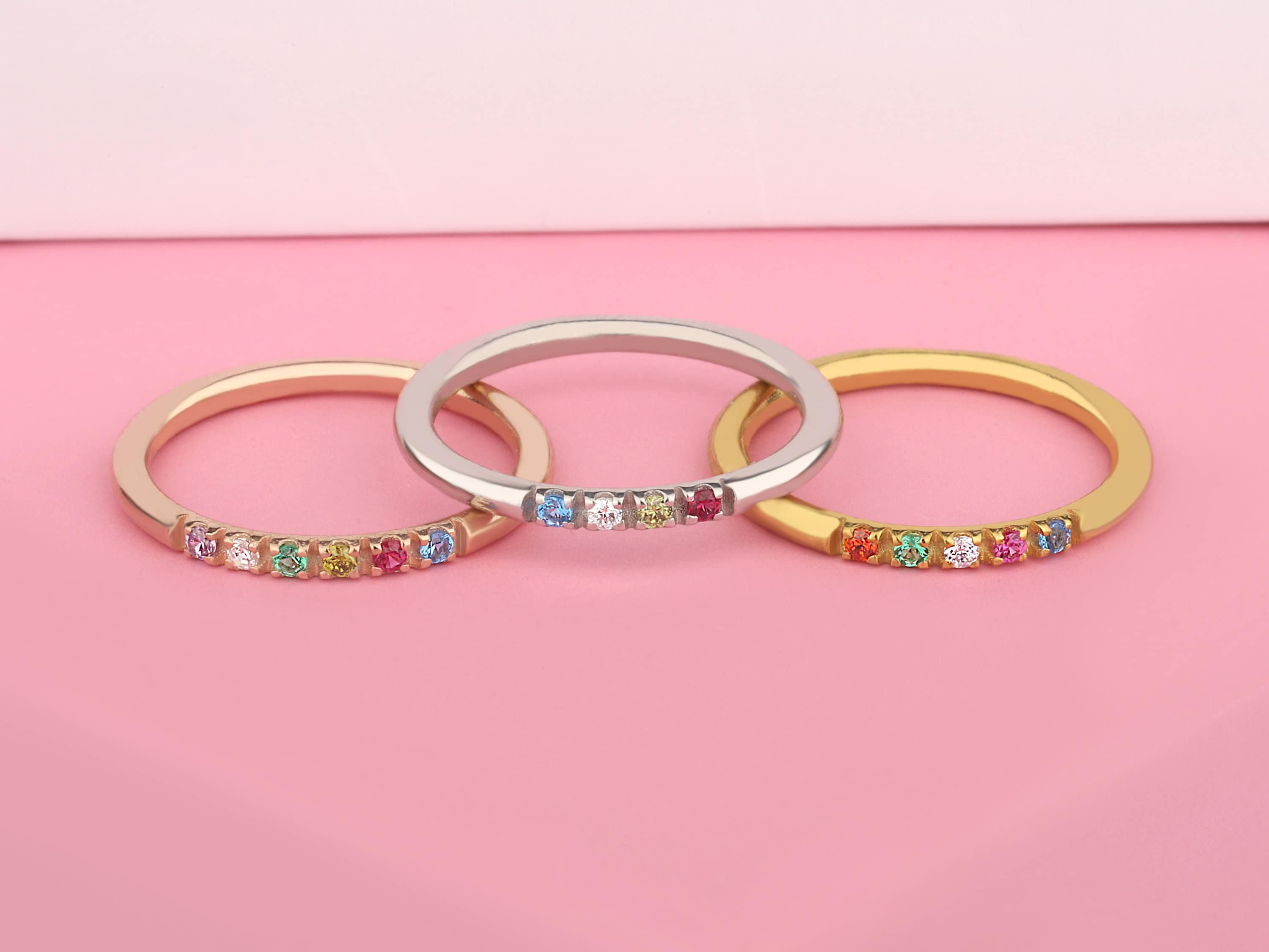 Family Birthstone Ring, Tiny Family Personalized Birthstone Rings ...