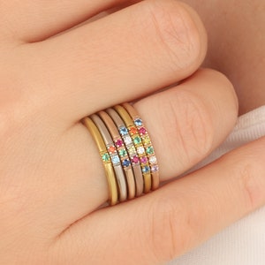 Family Birthstone Ring, Tiny Family Personalized Birthstone Rings ...