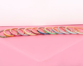 Eternity Birthstone Stacking Band Ring Family Personalized | Etsy