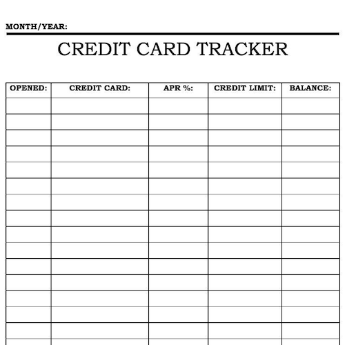 Credit Card Debt Payoff Tracker Credit Card Debt Tracker - Etsy