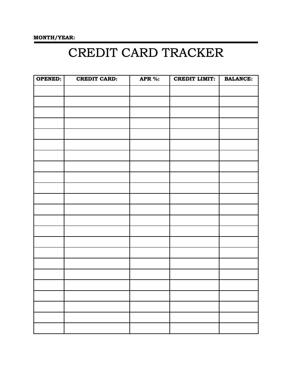 Credit Card Tracker - Etsy