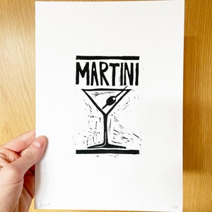 Martini Art Lino Print for Interior Design and Home Decor - Etsy