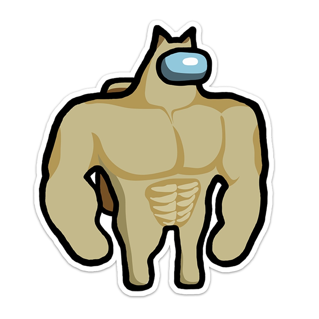 Swole Doge X Among Us Sticker for Laptops, Notebooks, and Hydro Flask ...