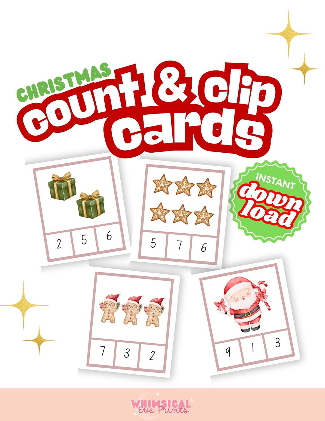 Christmas Winter Count Clip, Christmas Number Matching, Homeschool ...