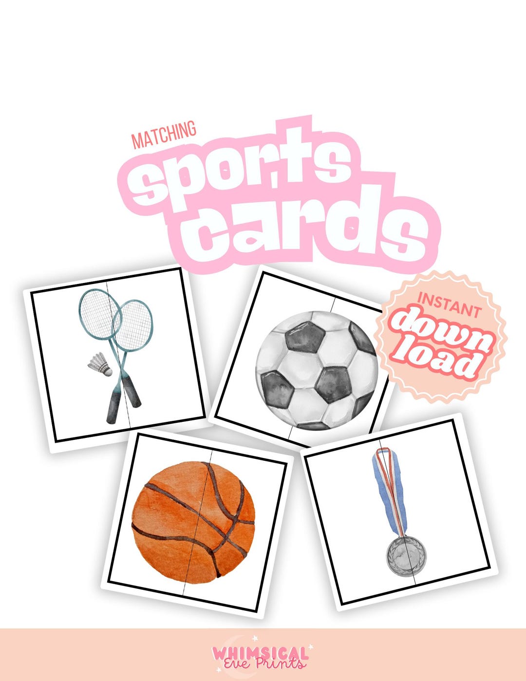 Sport Matching Game, Preschool Activities, Printable Sports Matching ...