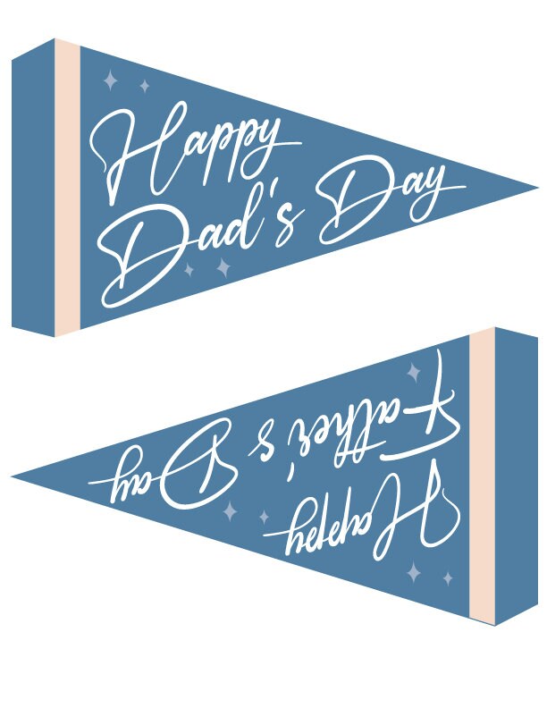 Printable Happy Fathers Day Pennant Flag, Kids Gift Fathers Day ...