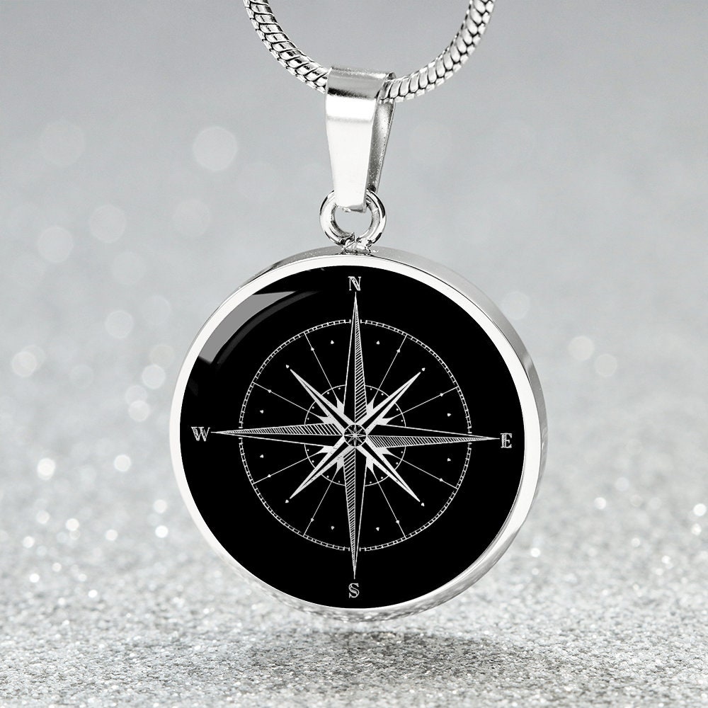 Personalized Compass Gift, Compass Charm, 18k Gold Compass, North Star ...