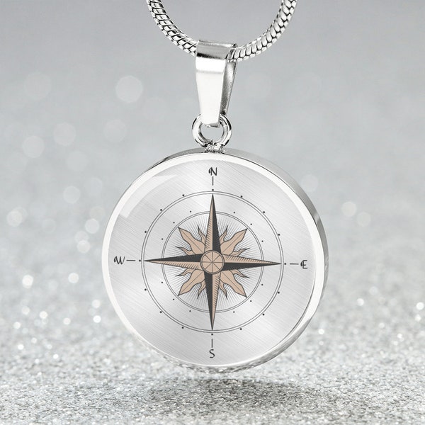 Compass Necklace Etsy