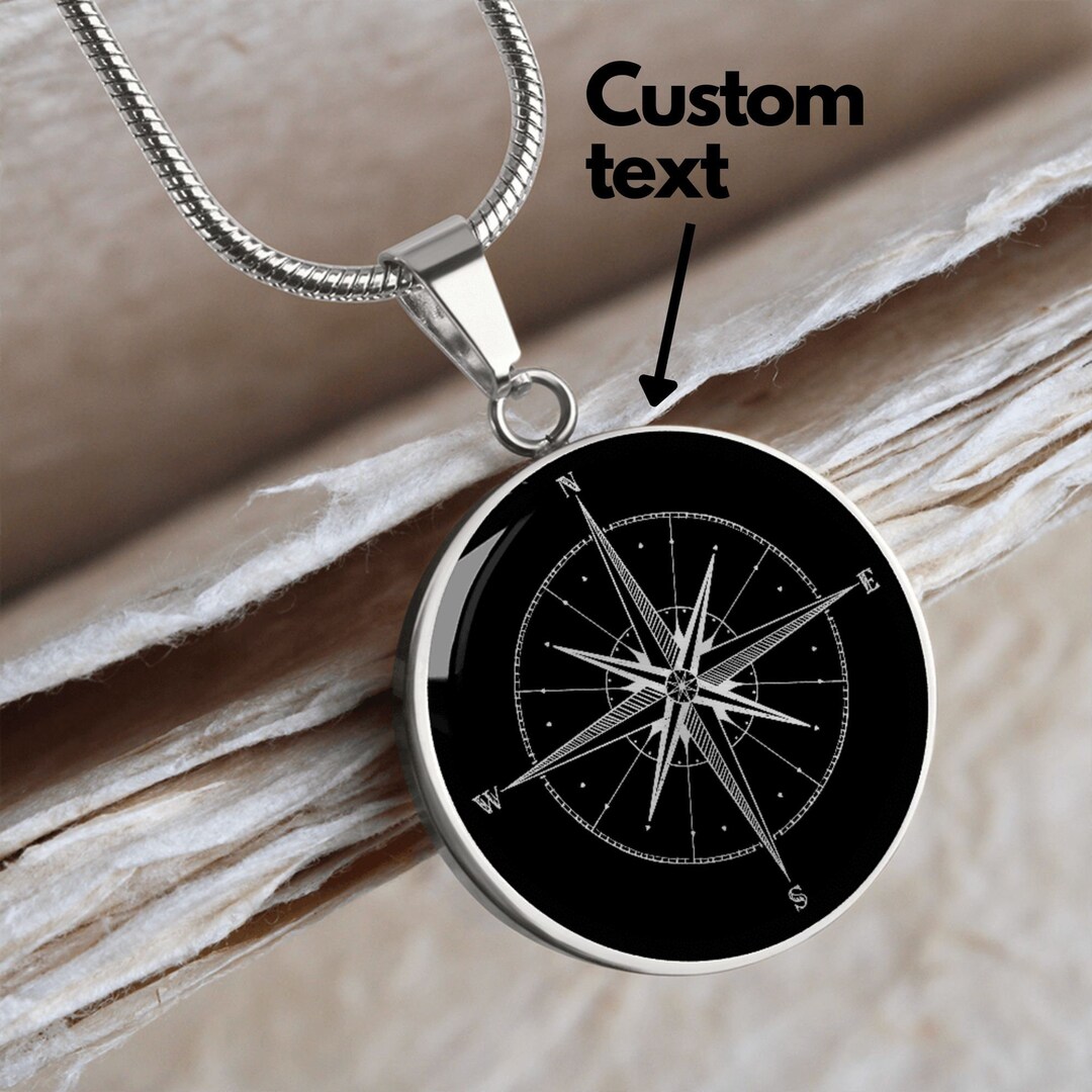 Personalized Compass Gift, Compass Charm, 18k Gold Compass, North Star ...