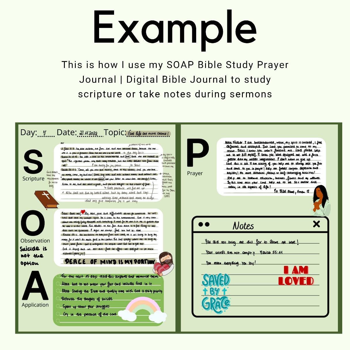 Pink | SOAP Bible Study Prayer Journal | Digital Bible Journal for Ipad ...