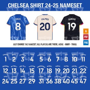 Chelsea 24-25 Nameset Kit | Vector Pack - Etsy