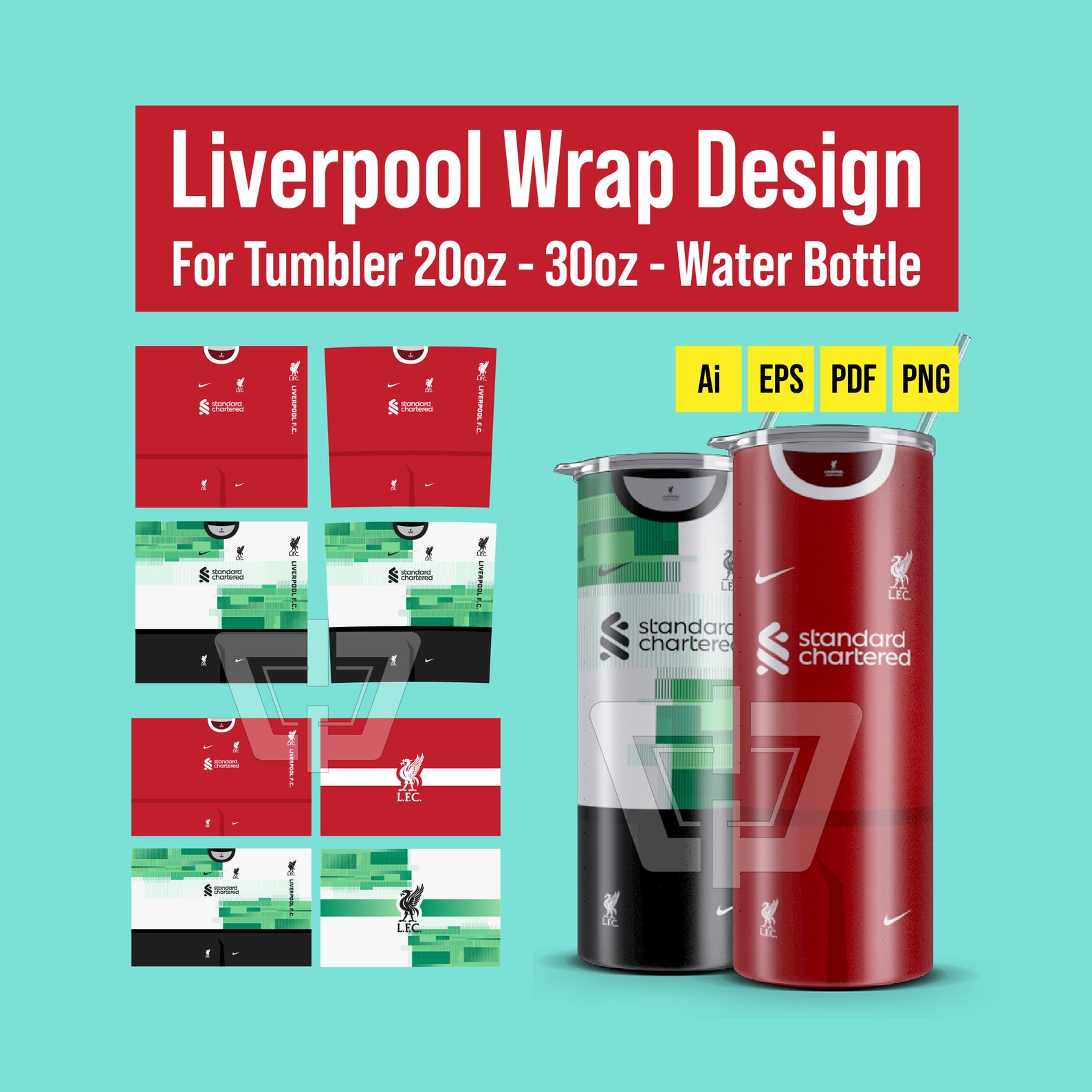 Liverpool Wrap Design Tumbler and Water Bottle | Liverpool | Anfield I ...