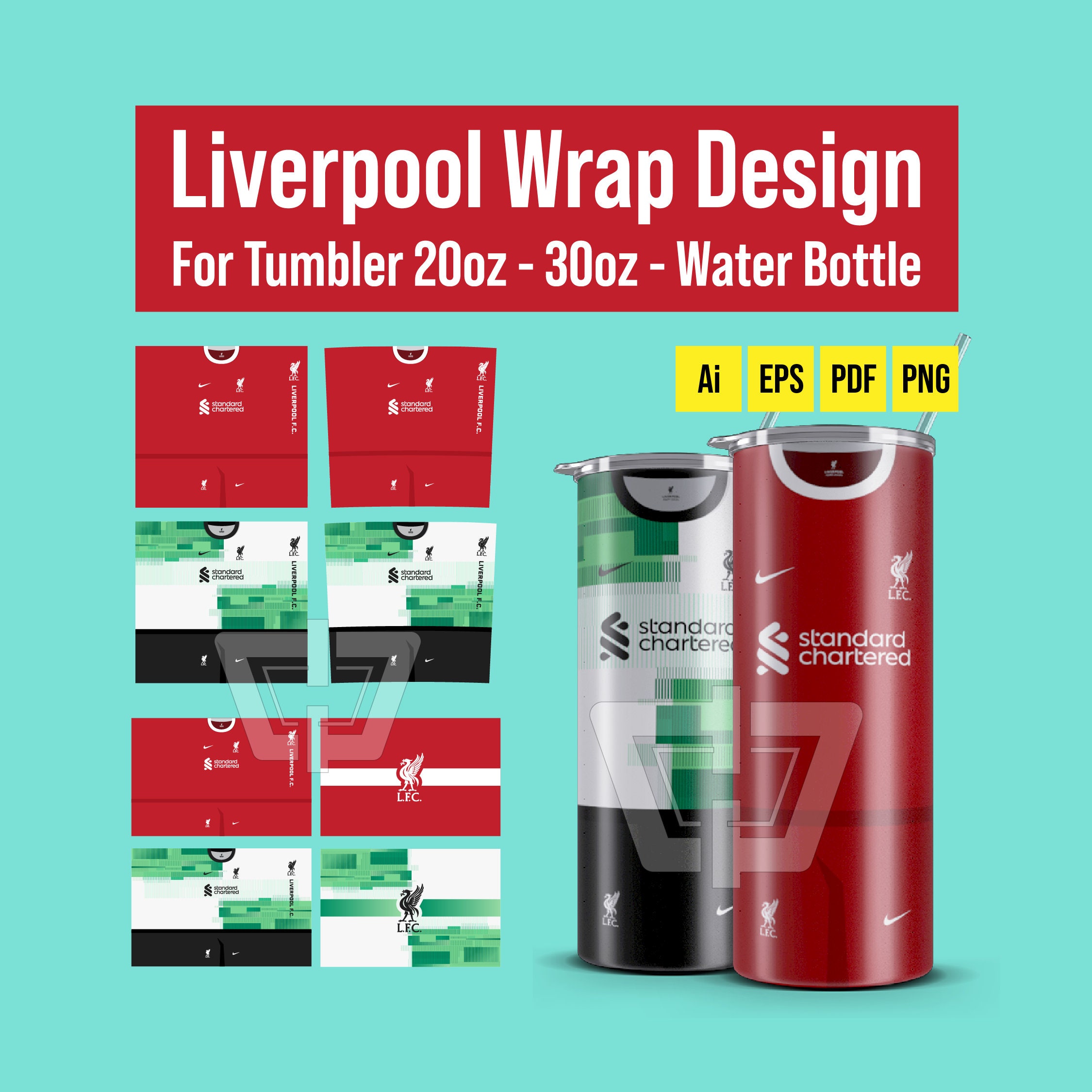 Liverpool Wrap Design Tumbler and Water Bottle | Liverpool | Anfield I ...