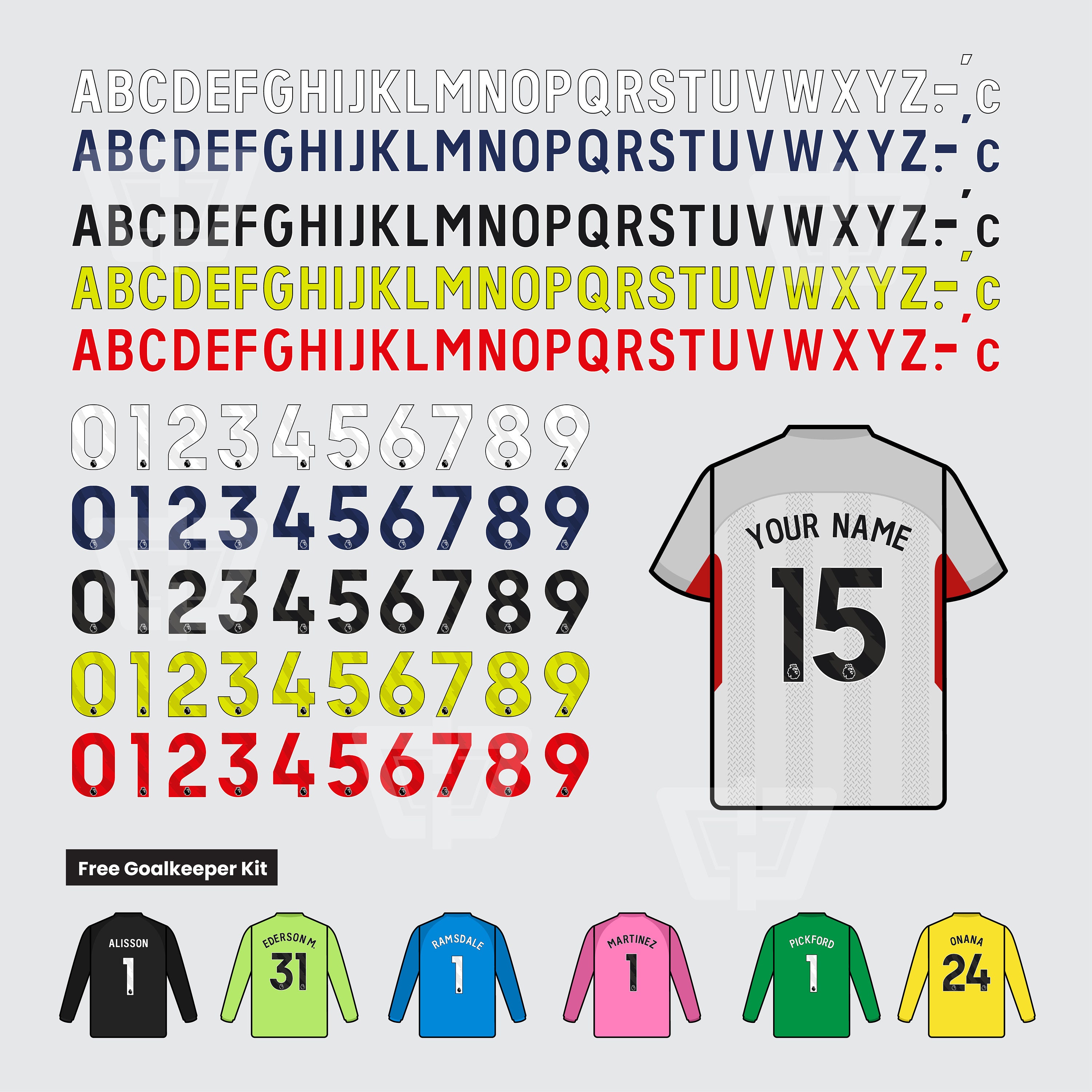 20 Premier League Third Jersey 23/24 With New Numbers and Lettering ...