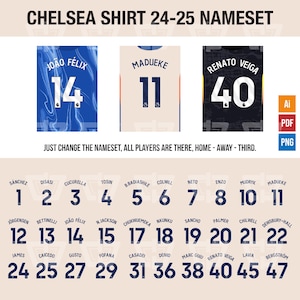 Chelsea 24-25 Nameset Kit | Vector Pack - Etsy