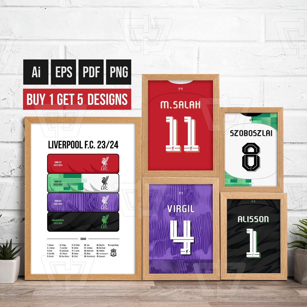 Liverpool Jersey 23-24 Poster Wall | Buy 1 Get 5 Designs | the Reds ...