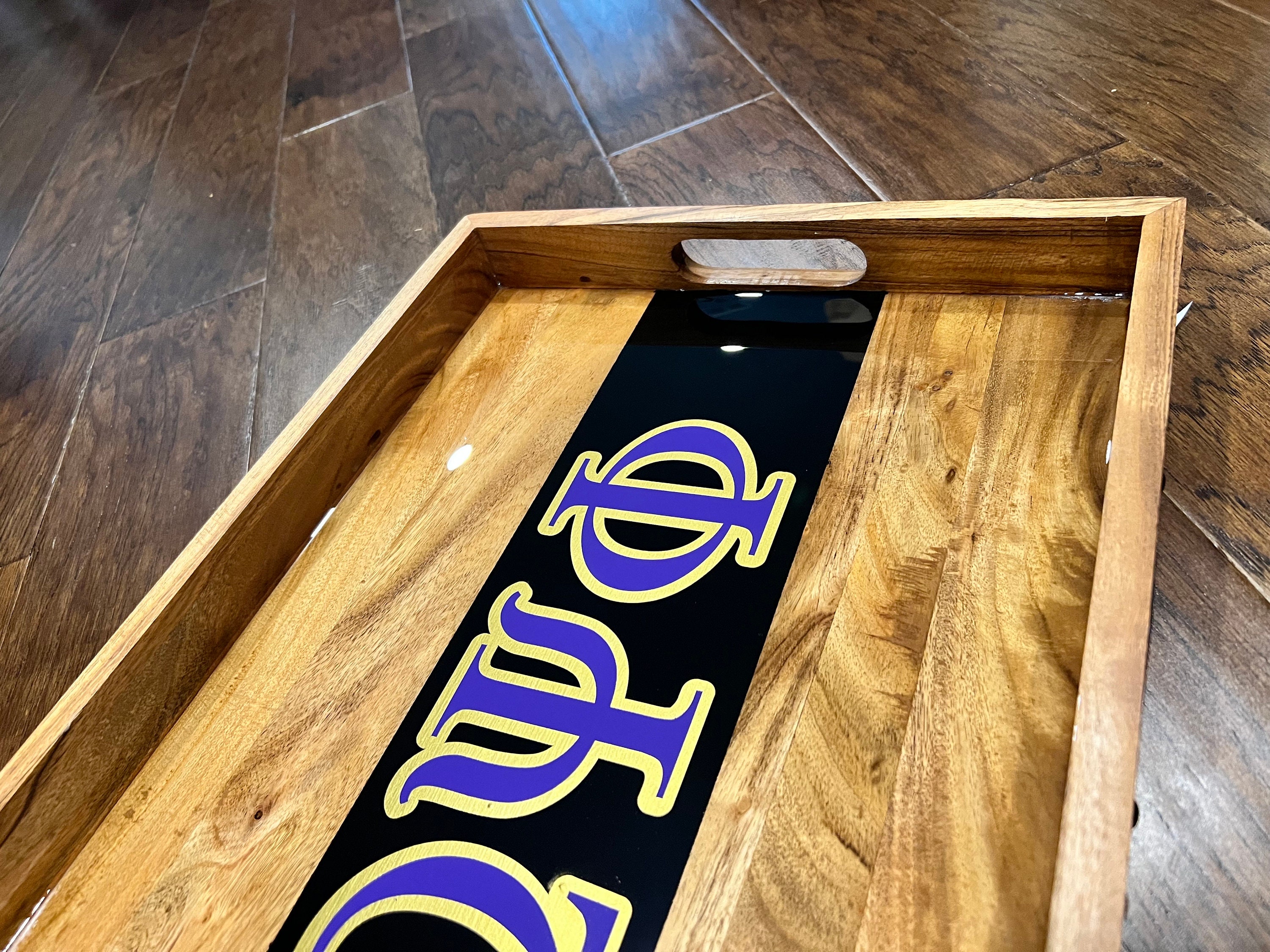Custom Sorority or Fraternity Resin Wood Tray Select Your Organization ...