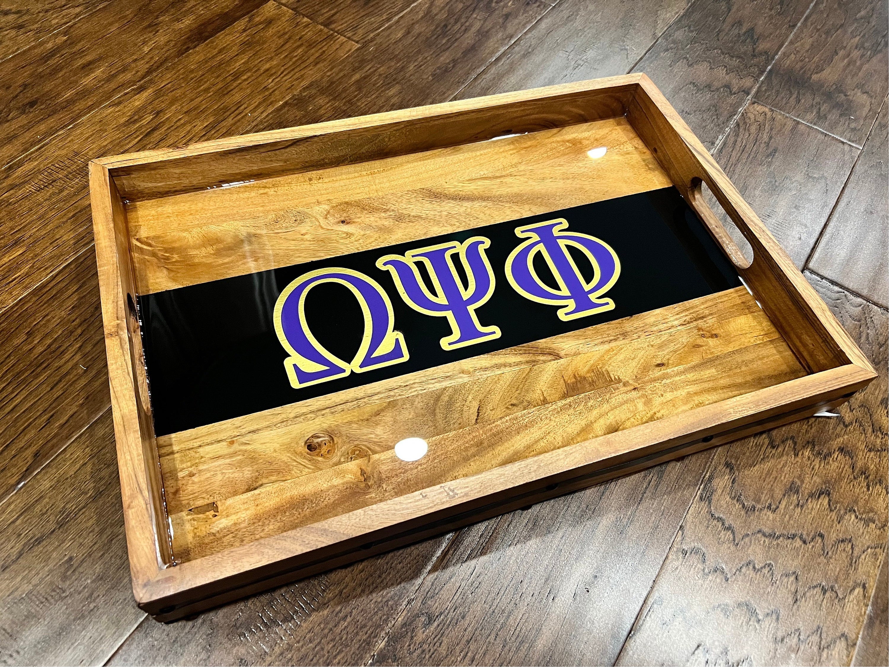 Custom Sorority or Fraternity Resin Wood Tray Select Your Organization ...