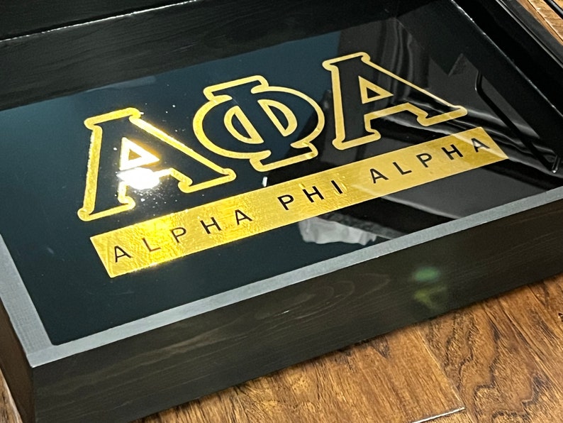 Alpha Phi Alpha Resin Wood Tray - Etsy