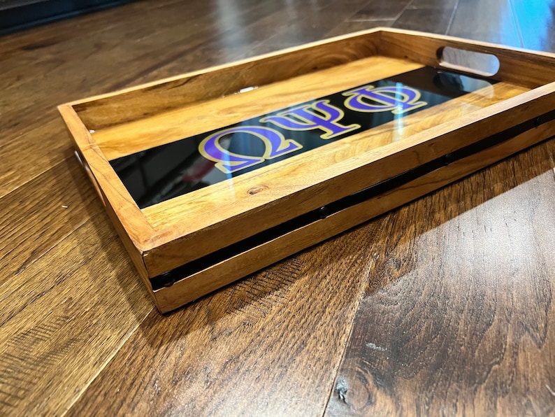 Omega Psi Phi Resin Wood Tray - Etsy