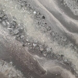 White and Silver Resin Geode - Etsy