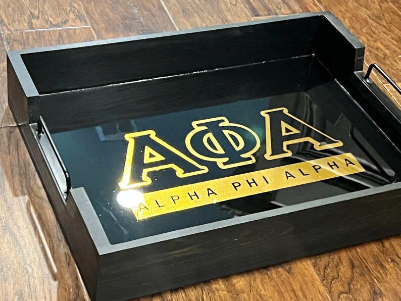 Alpha Phi Alpha Resin Wood Tray - Etsy