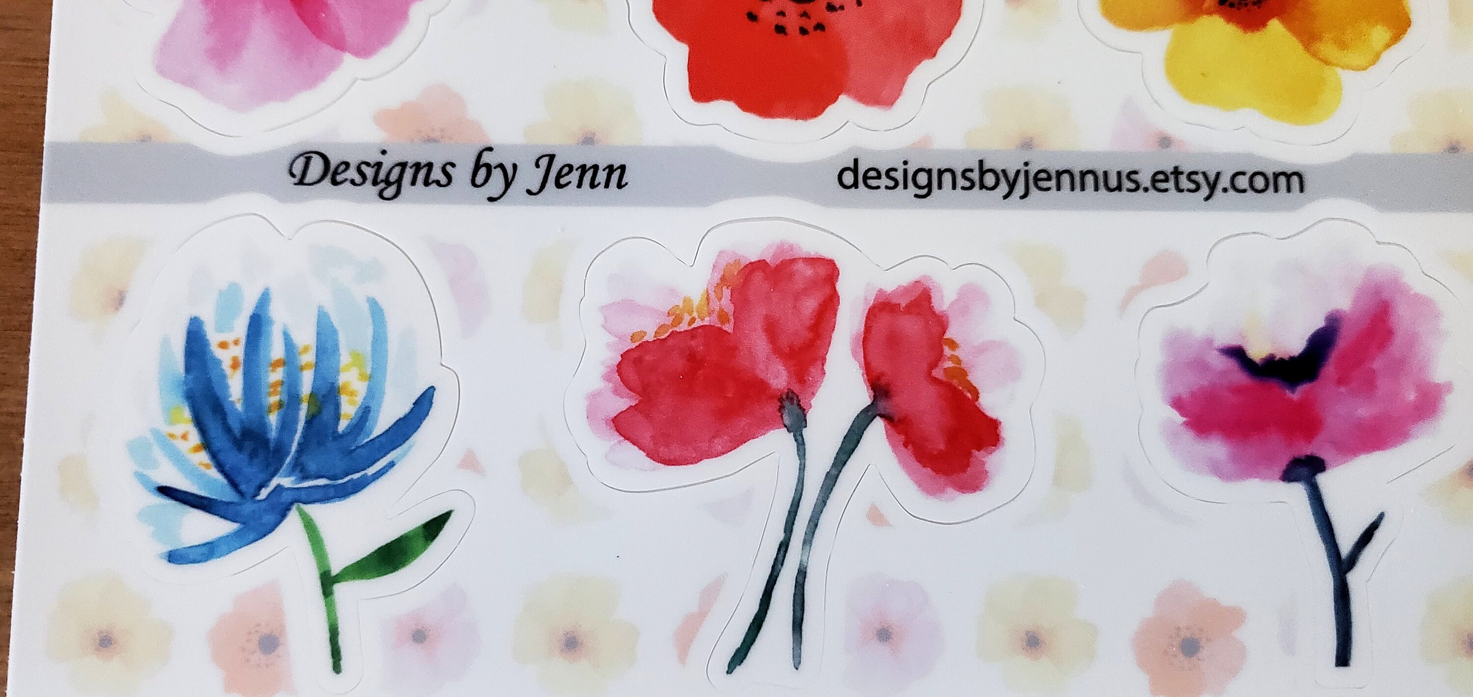 Flower Sticker Sheet - 6 Different Designs on Each Sheet - Etsy