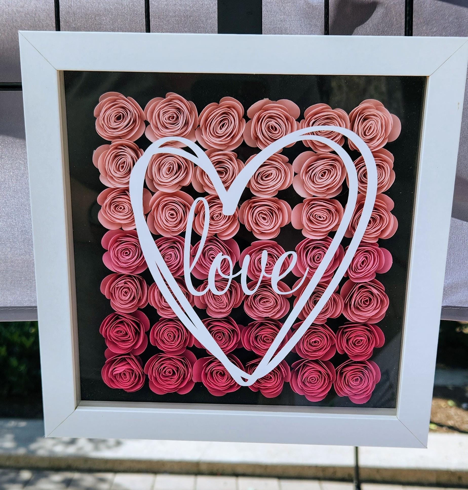 Custom Paper Flower Shadow Box - Etsy
