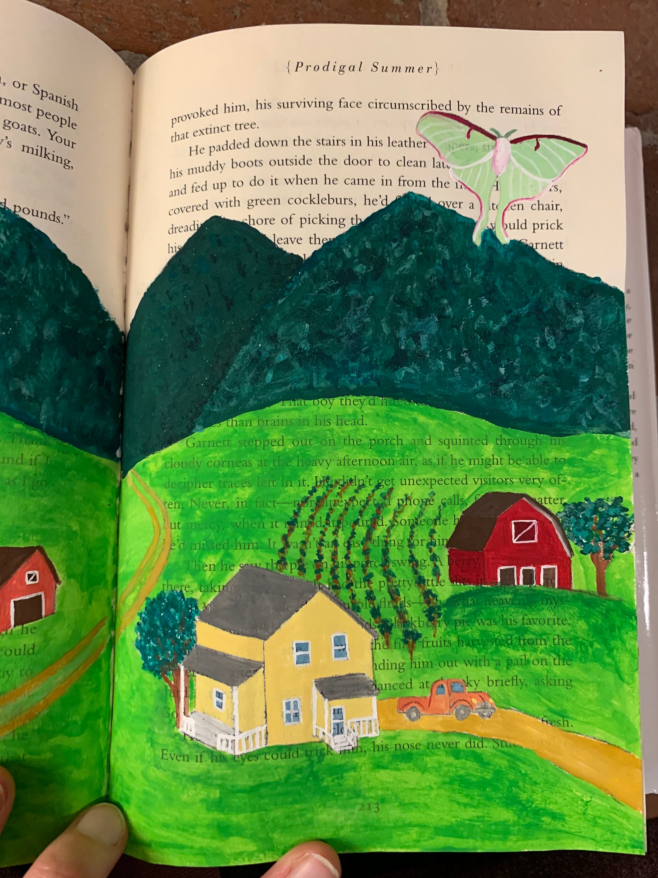 Prodigal Summer Book Painting, Original Book Art, Book Shelf Decor ...