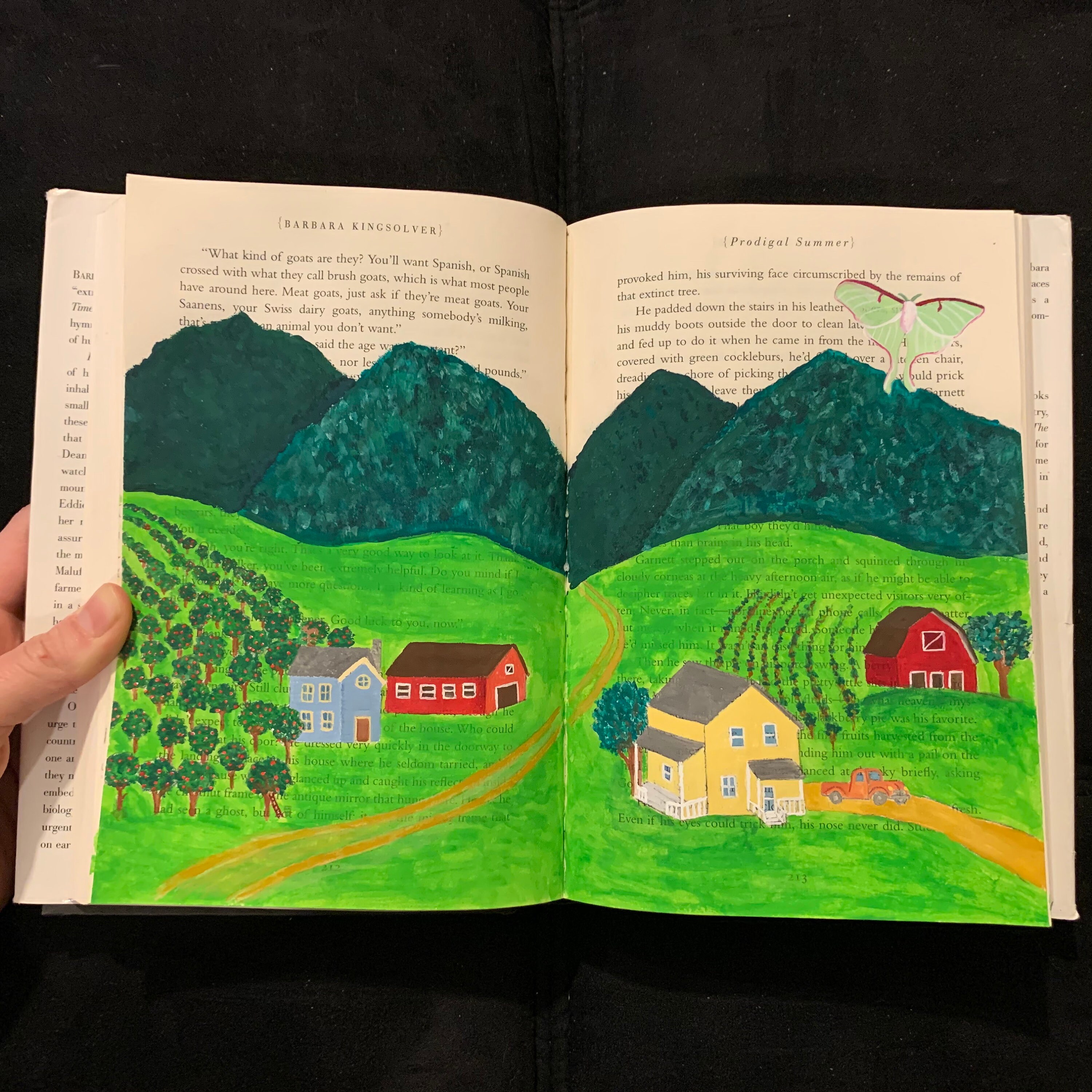 Prodigal Summer Book Painting, Original Book Art, Book Shelf Decor ...