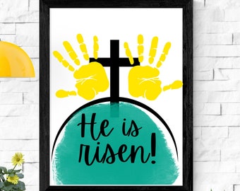 Easter Handprint Art Craft He is Risen Handprint Keepsake - Etsy