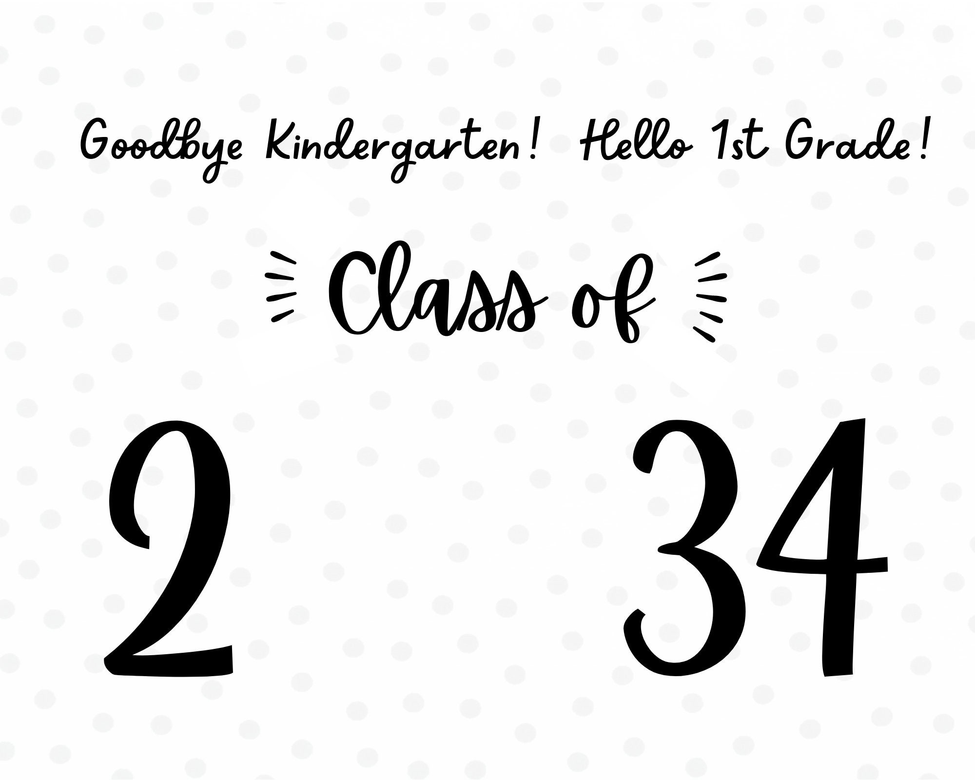 Kindergarten Graduation Print, DIY Class of 2034 Keepsake, Handprint ...