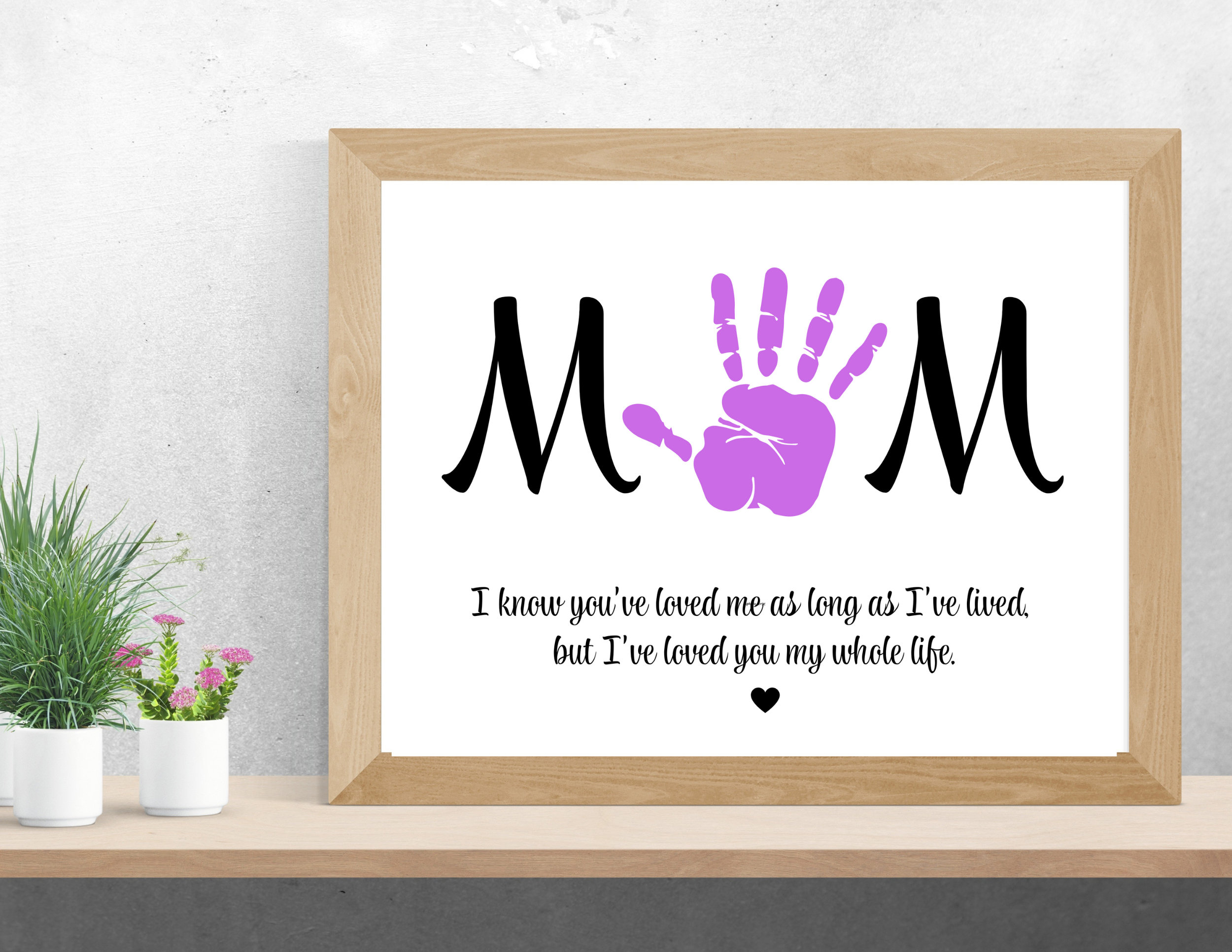 Handprint Keepsake Gift for Mom, Handprint Art, Mother's Day Print ...