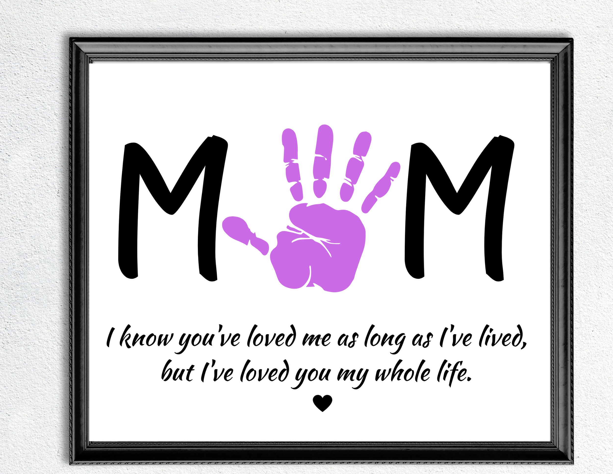 Handprint Keepsake Gift for Mom, Handprint Art, Mother's Day Print ...