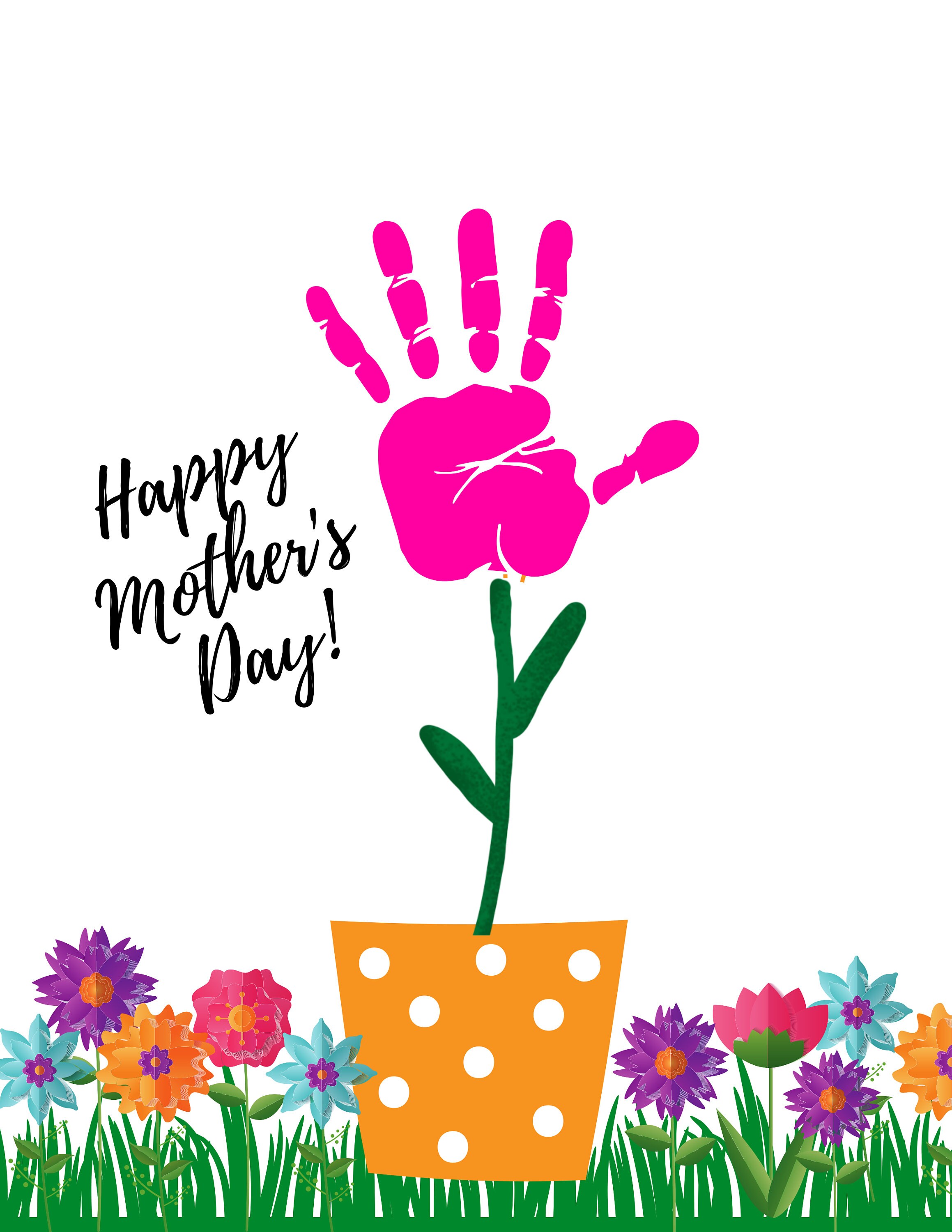 Mother's Day Flowerpot Handprint Craft - Etsy