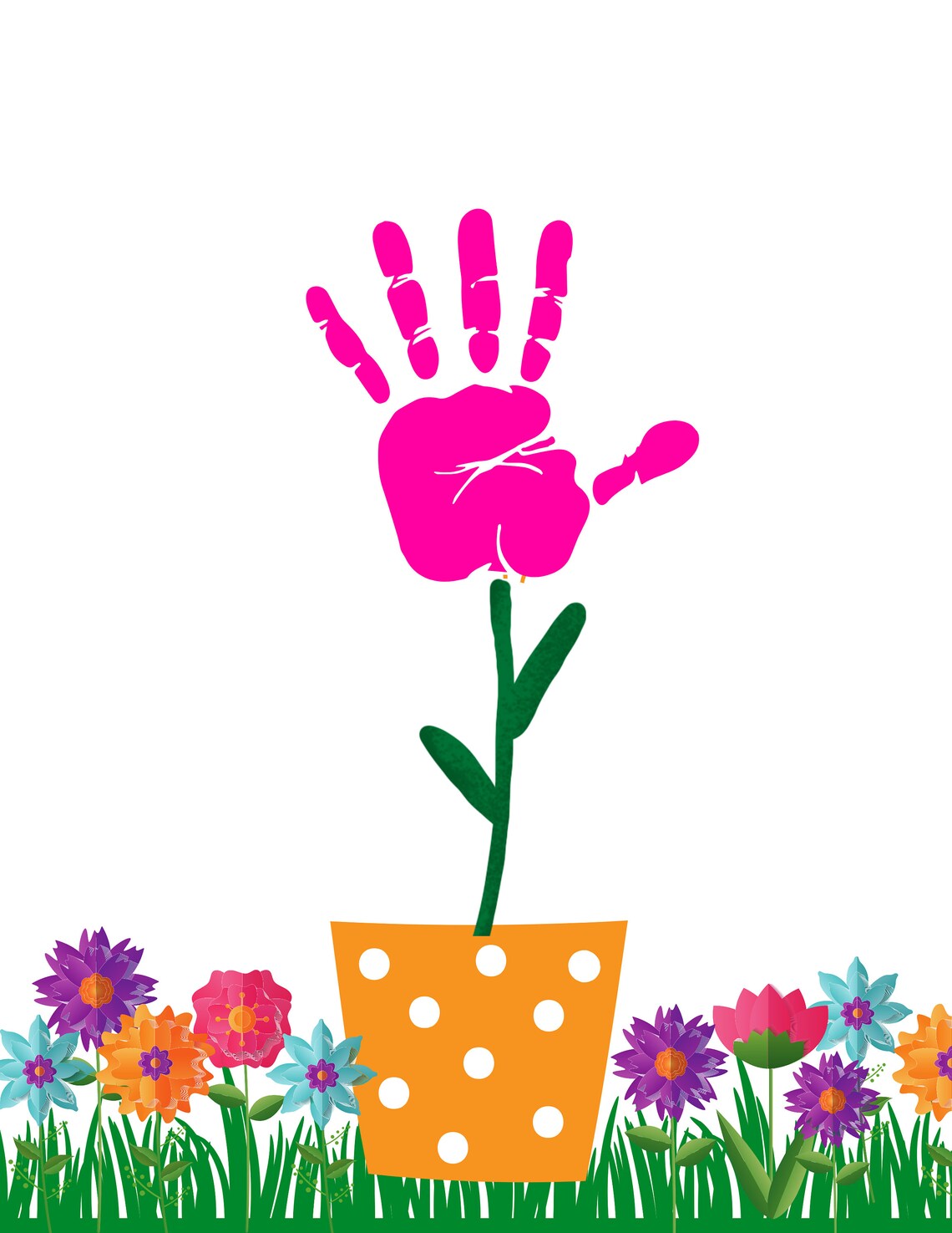 Mother's Day Flowerpot Handprint Craft - Etsy