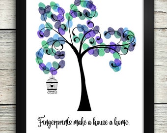 Diy Fingerprint Tree | Etsy