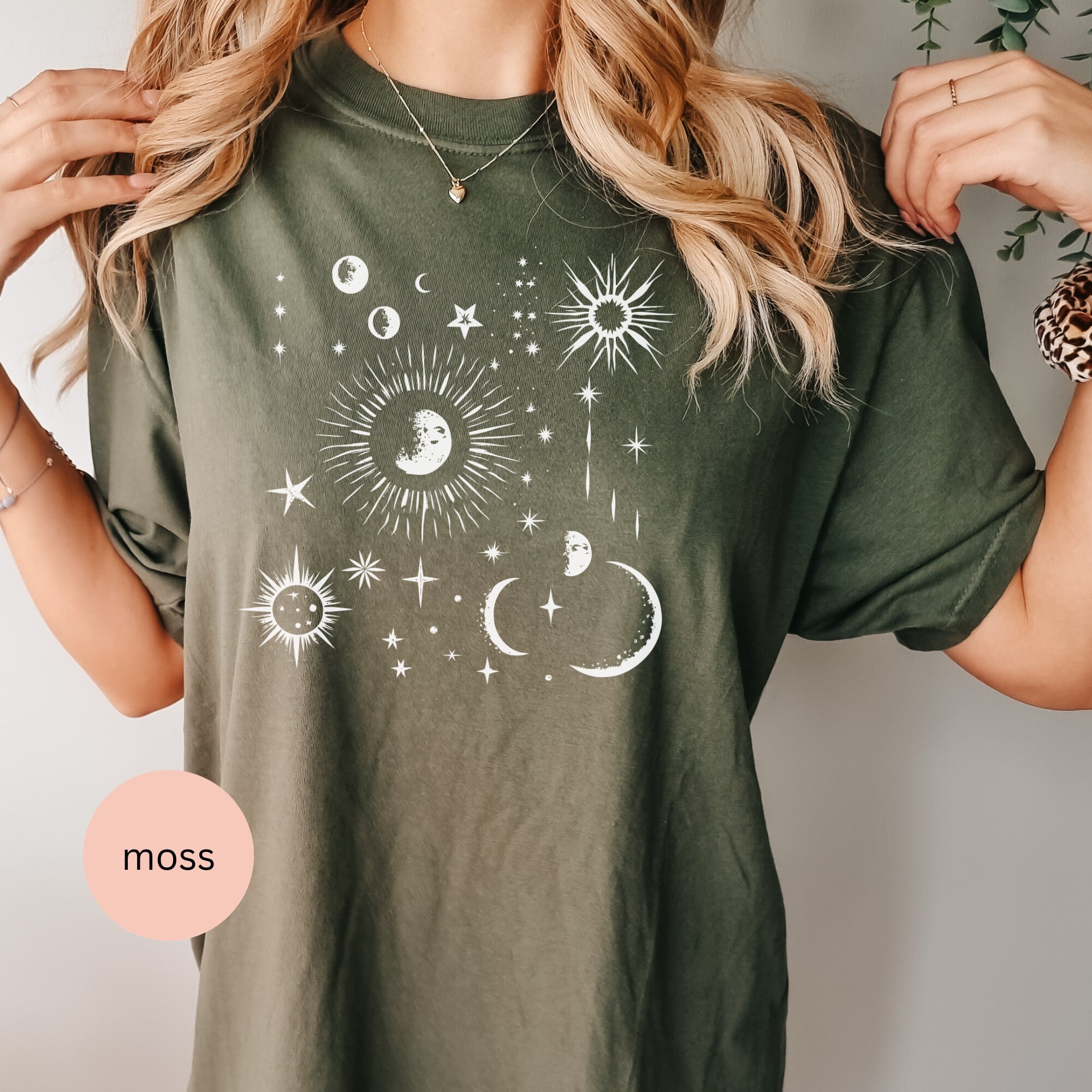 Galactic Star and Solar System Celestial Graphic Boho T-shirt - Etsy