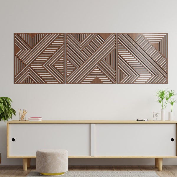 Geometric Wood Wall Art - Etsy