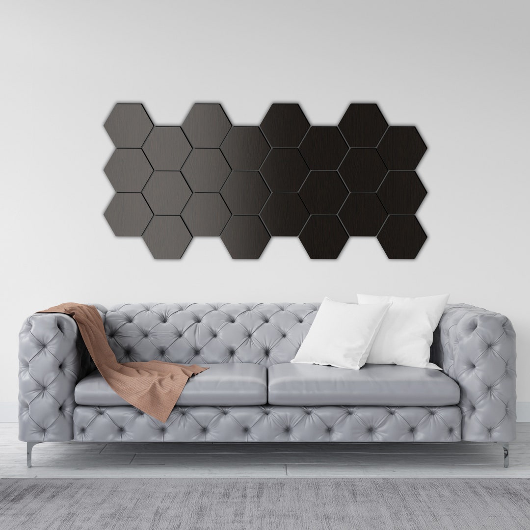 Hexagon Wooden Wall Panels, Mosaic Panels, Hexagon Honeycomb Wall Panel ...