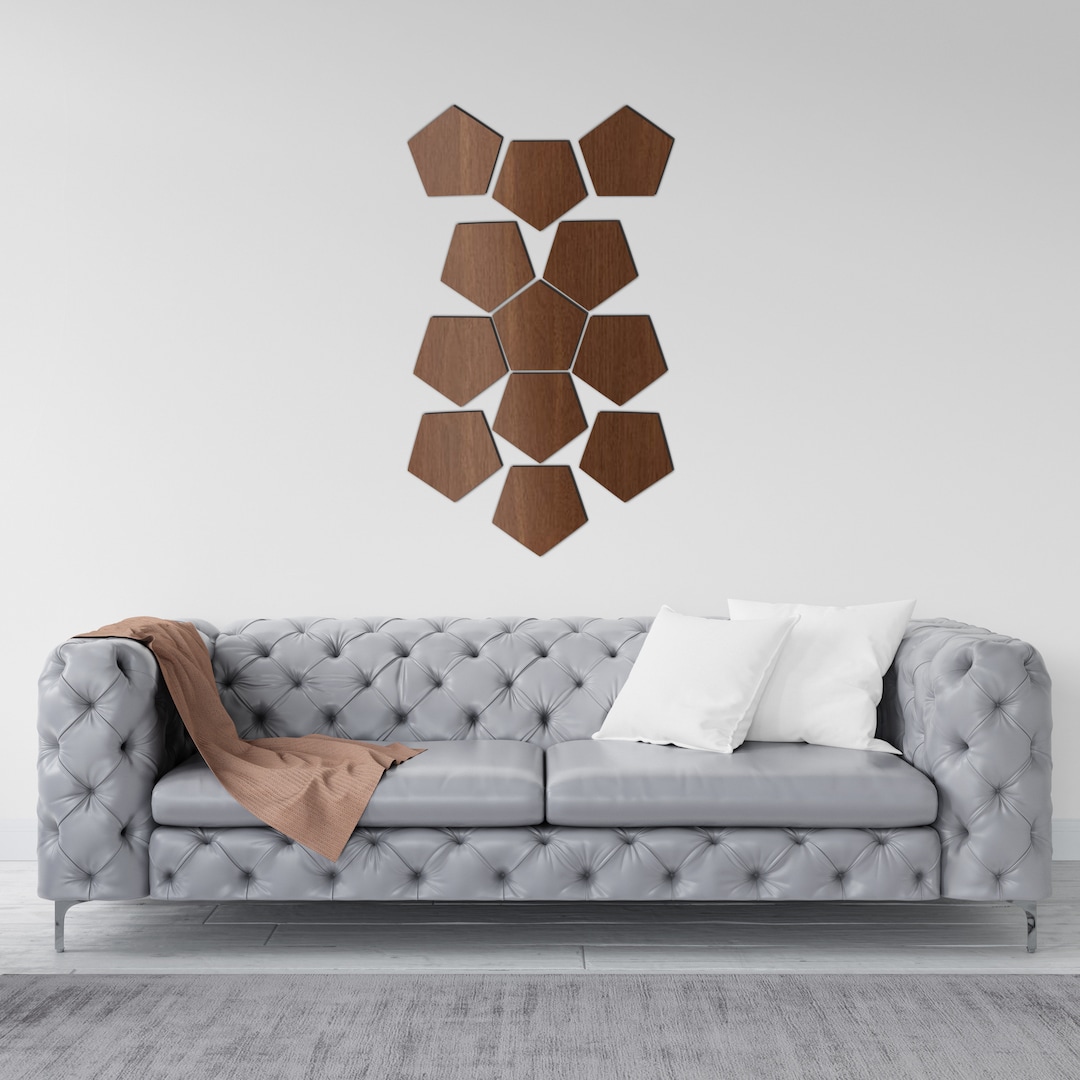 Pentagon Wooden Wall Panels, Mosaic Panel, Pentagon Asymmetric Wall ...