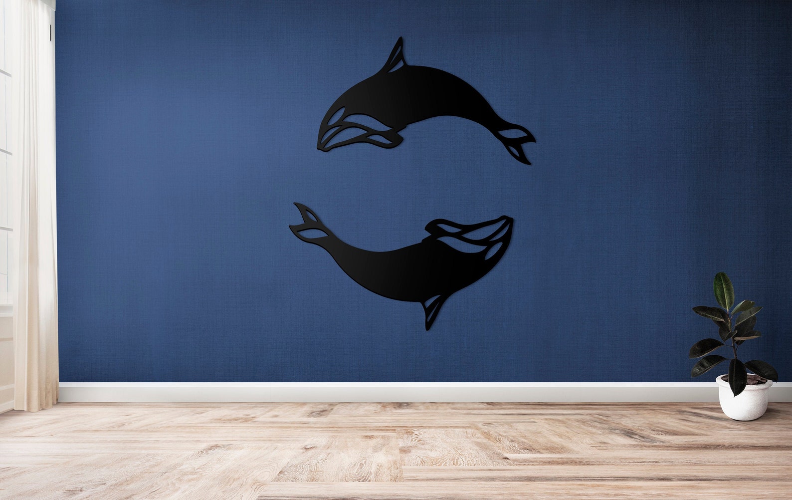 Wooden Geometric Set of 2 Orca Wall Decor Wood Wall Art Home - Etsy