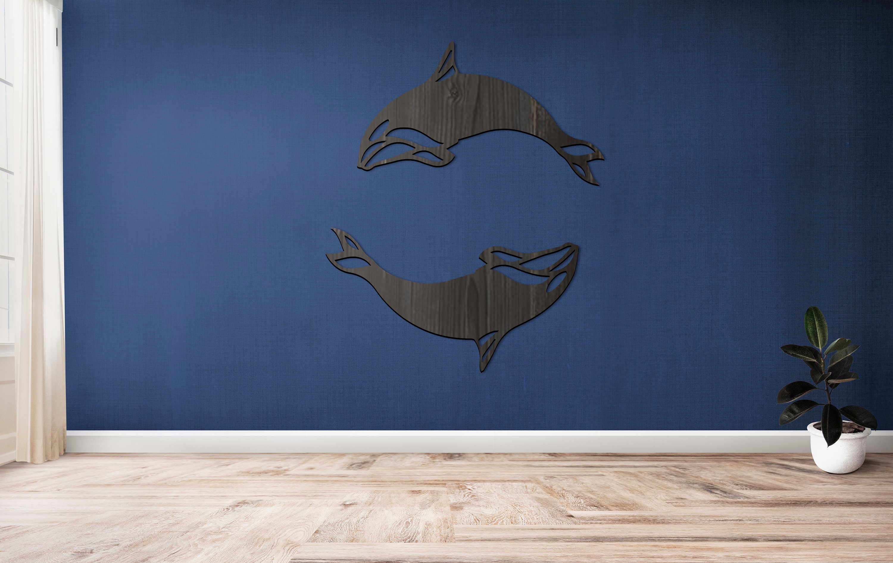 Wooden Geometric Set of 2 Orca Wall Decor Wood Wall Art Home - Etsy