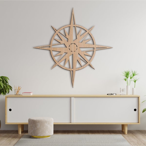 Wooden Compass Wall Art - Etsy