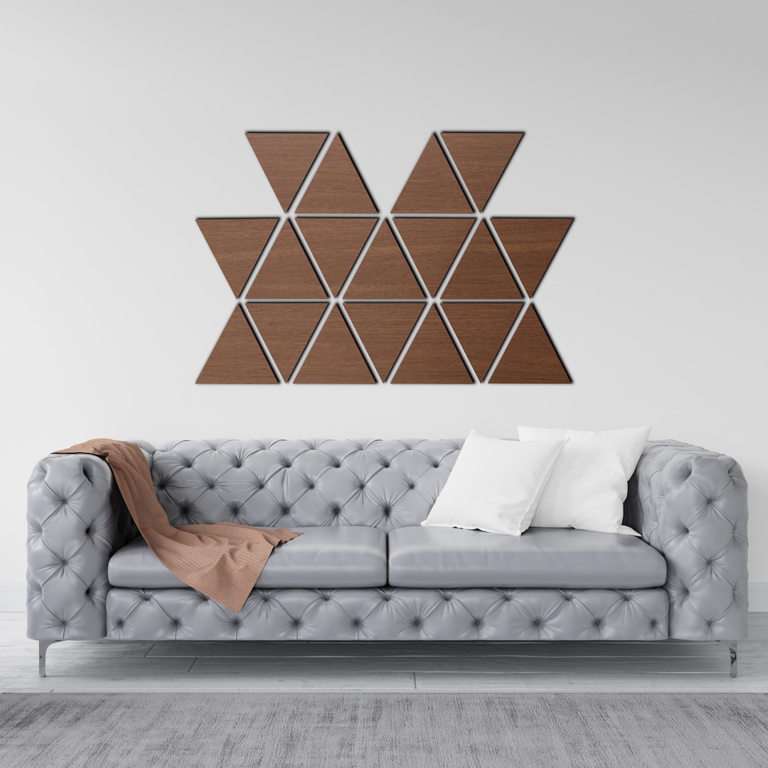 Triangle Wooden Wall Panels, Mosaic Panel, Triangle Asymmetric Wall ...