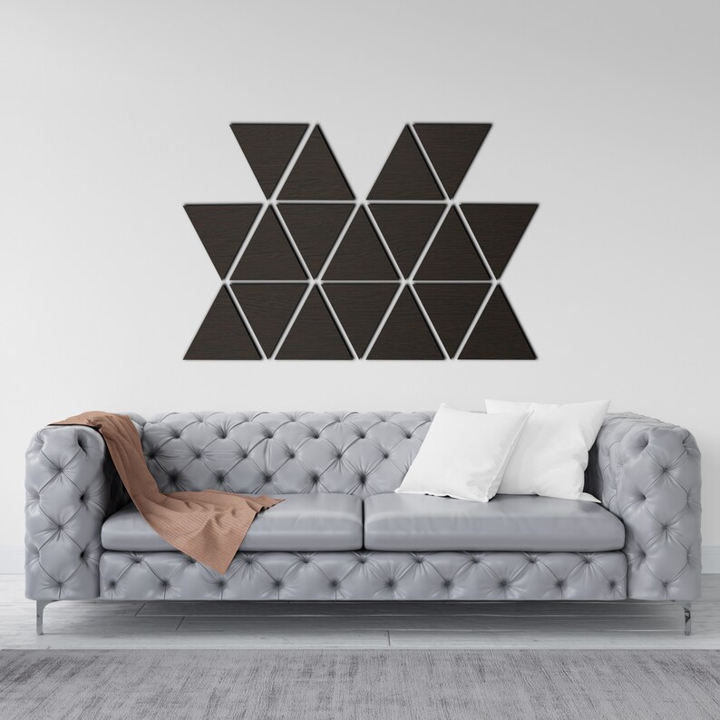Triangle Wooden Wall Panels, Mosaic Panel, Triangle Asymmetric Wall ...