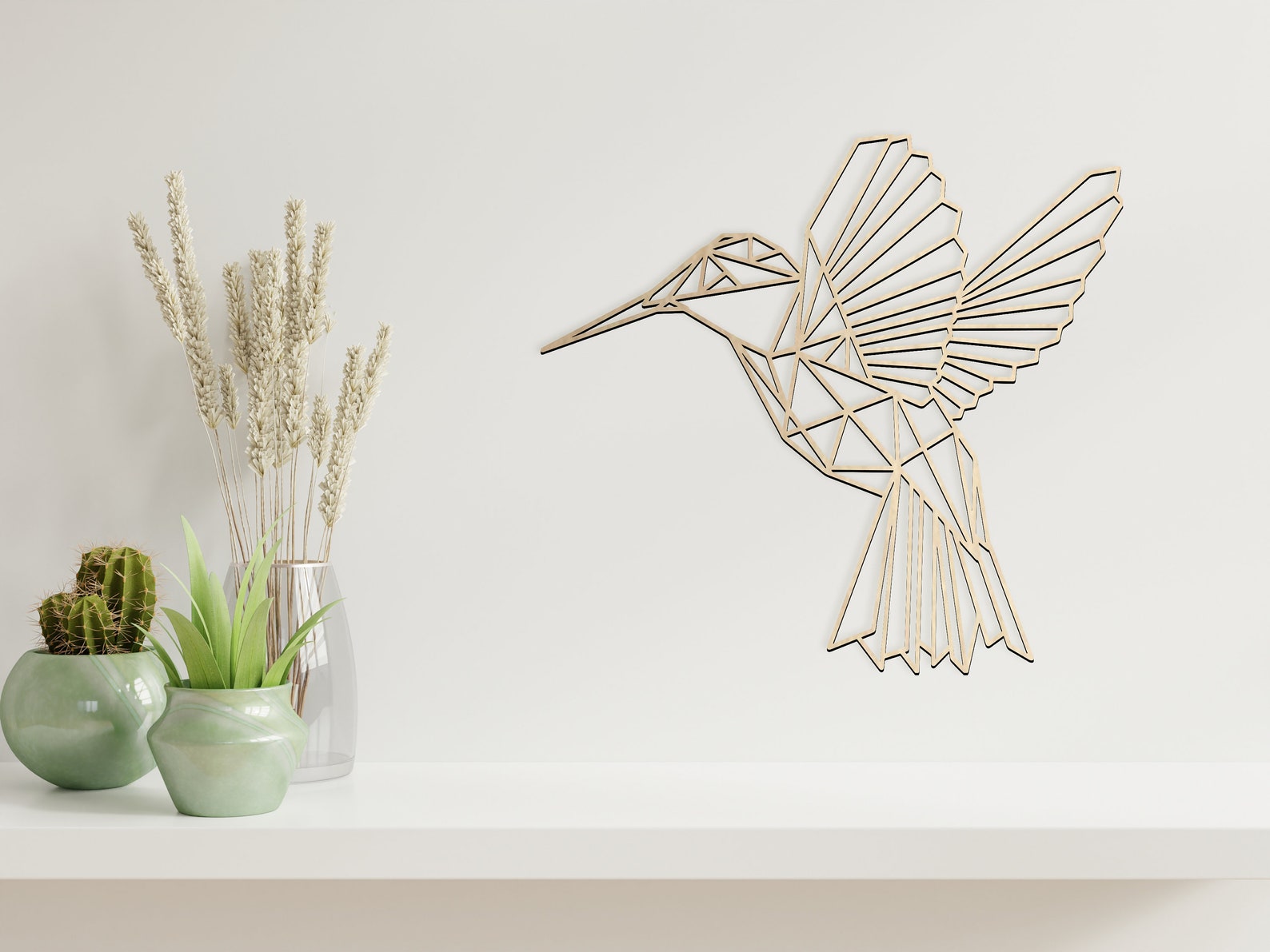 Wooden Geometric Hummingbird Wall Decor Wood Wall Art Home - Etsy