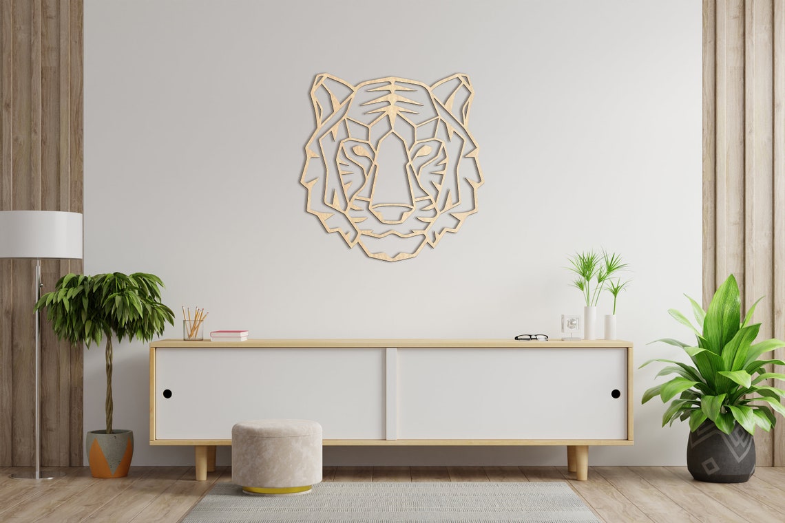 Wooden Geometric Tiger Head Wall Decor Wood Wall Art Home - Etsy