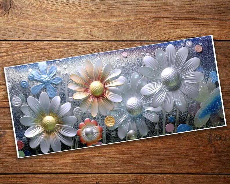 3D Summer Daisy Libbey Glass Wrap Png Bundle, Trendy Boho Floral 16oz ...