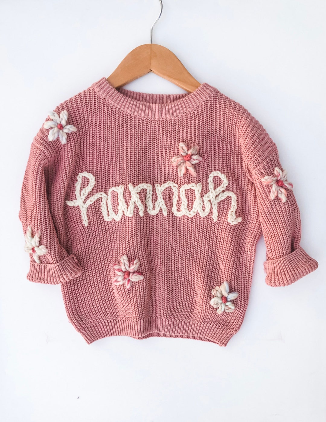 Custom Hand Embroidered Baby Name Sweater Infant Toddler Baby - Etsy